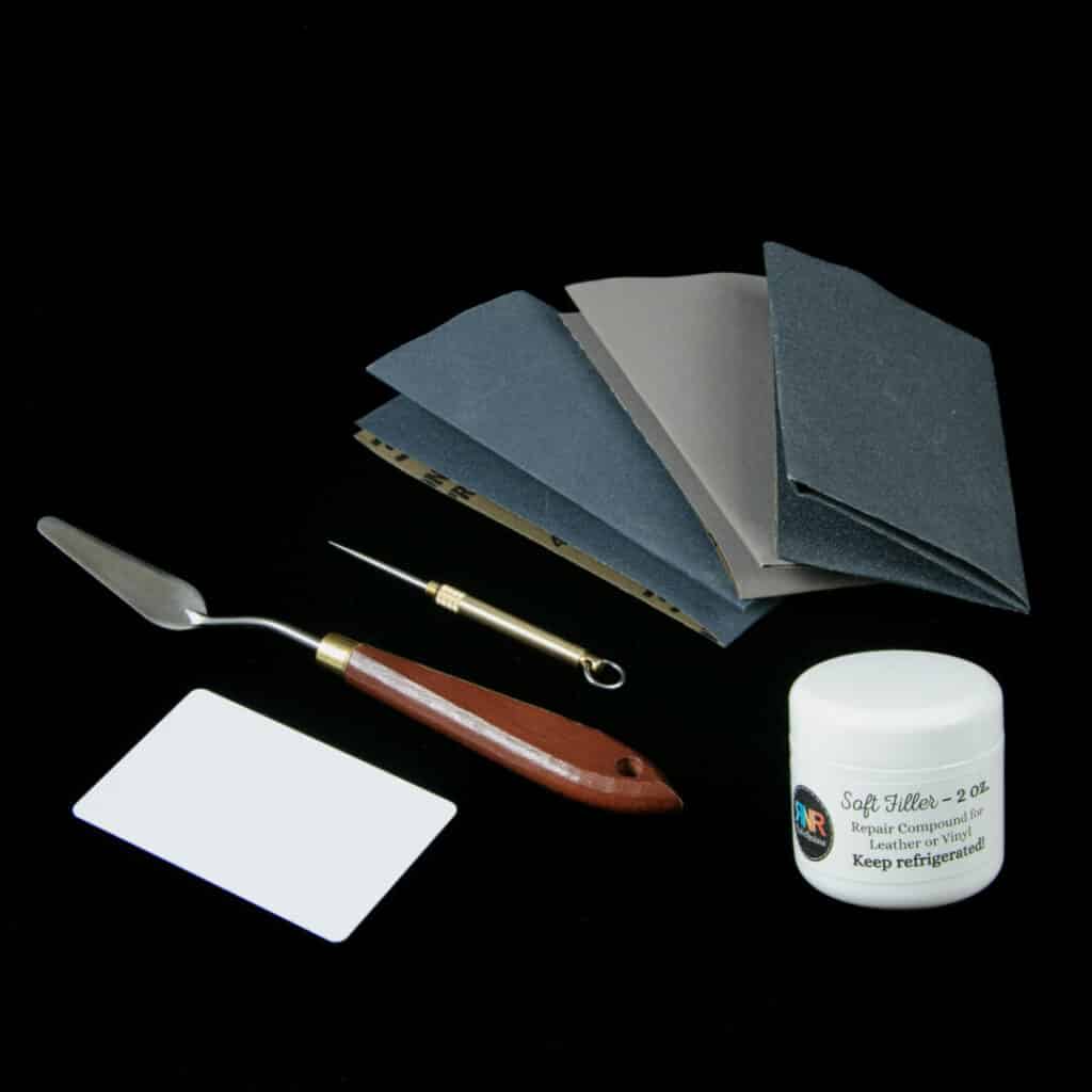 Vinyl & Leather Fix Kit: Filler Repair Putty & Tools for Upholstery