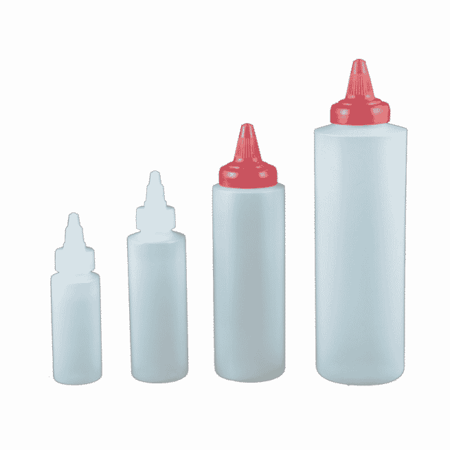 HDPE Bottles w/ Twist Caps for Mixing & Storing Leather Paint